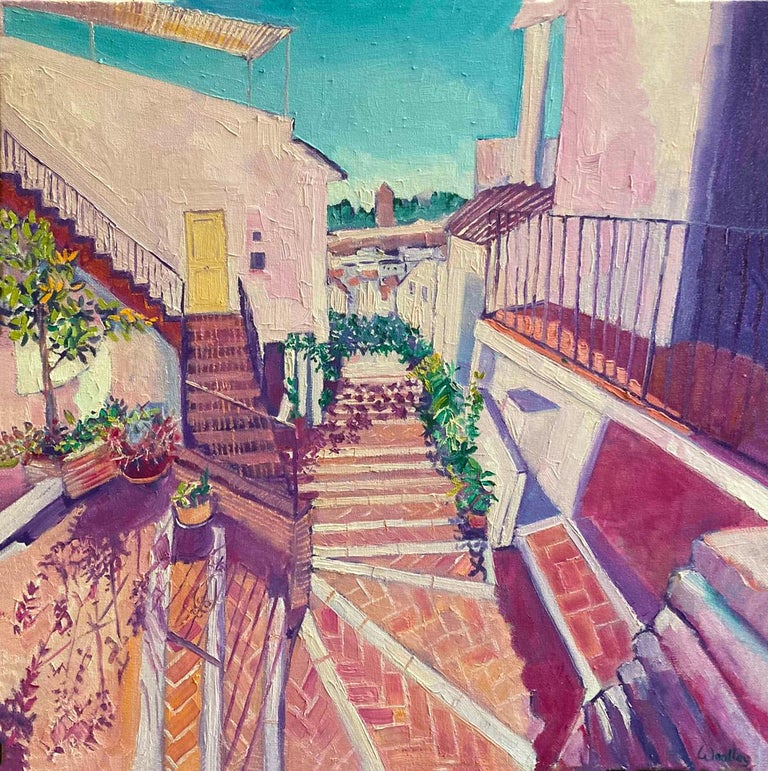 Eleanor Woolley - Plant Shadows Mijas, Impressionist Style Landscape ...
