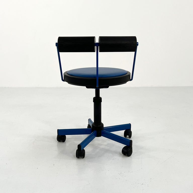 Electric Blue Desk Chair from Bieffeplast, 1980s at 1stDibs