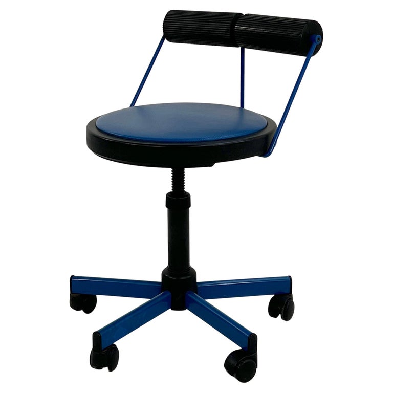 Electric Blue Desk Chair from Bieffeplast, 1980s at 1stDibs