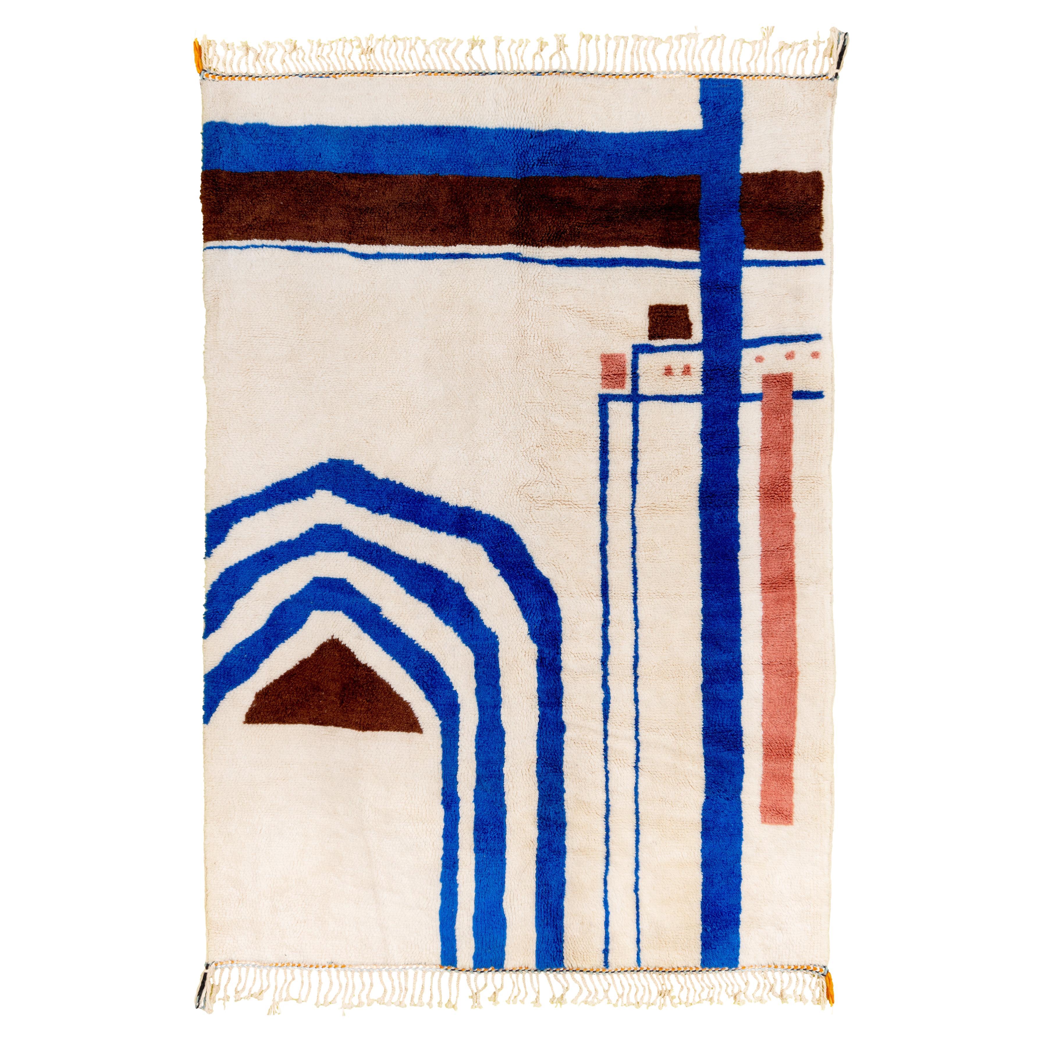 One of a Kind, Pastel Color Moroccan Rug For Sale at 1stDibs