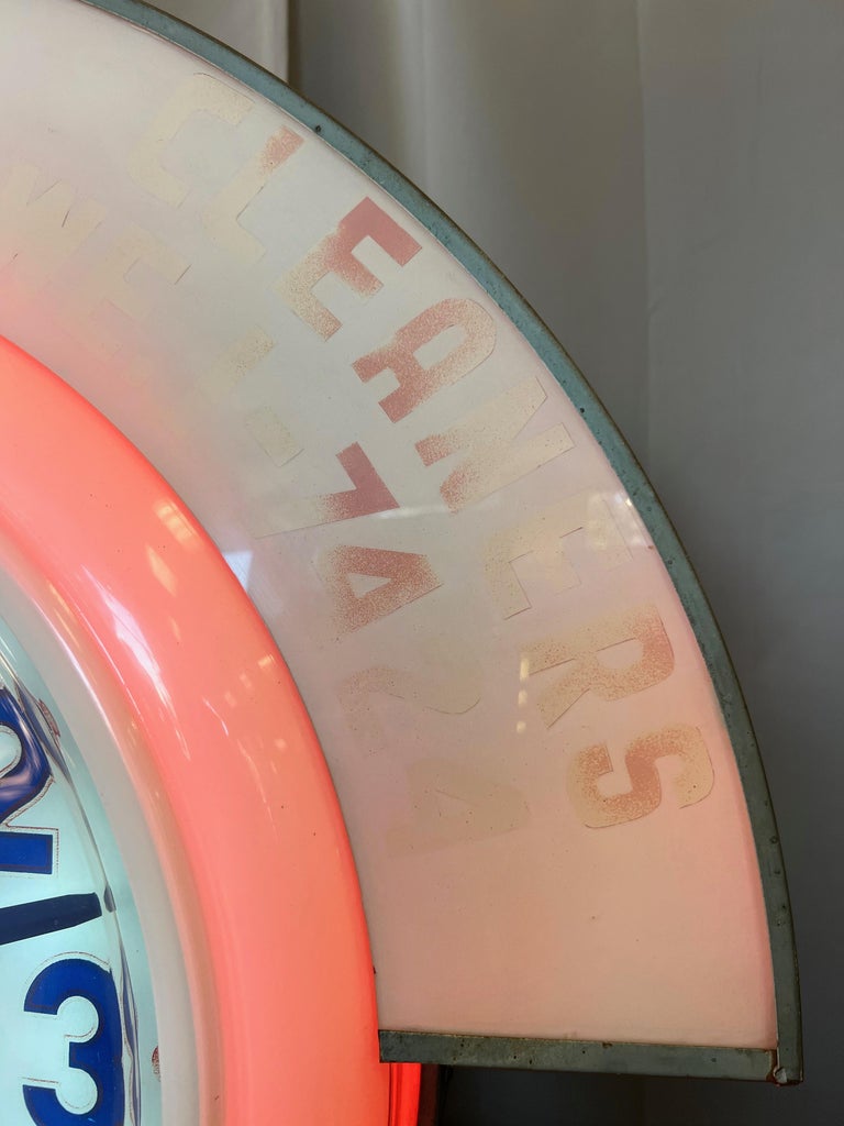 Electric Neon Clock Co. Extra-Large Neon Clock with Advertising Marquee ...