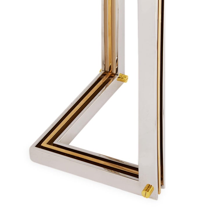 Electrum Polished Nickel and Brass Console Table at 1stDibs