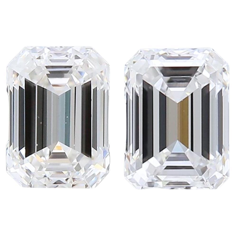 Elegant 1.01ct Ideal Cut Emerald Cut Pair of Diamonds - GIA Certified ...