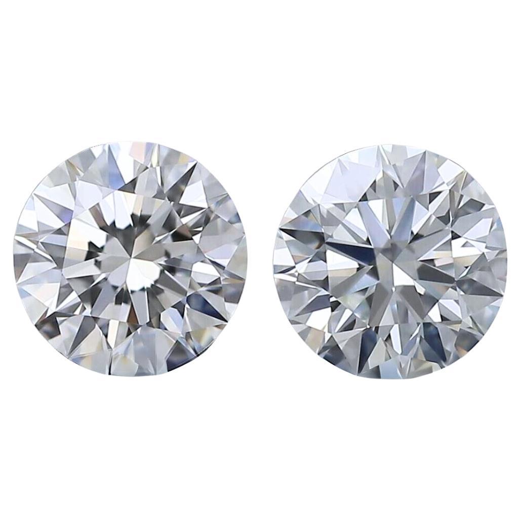 Elegant 1.01ct Triple Excellent Ideal Cut Pair of Round Diamonds - GIA ...