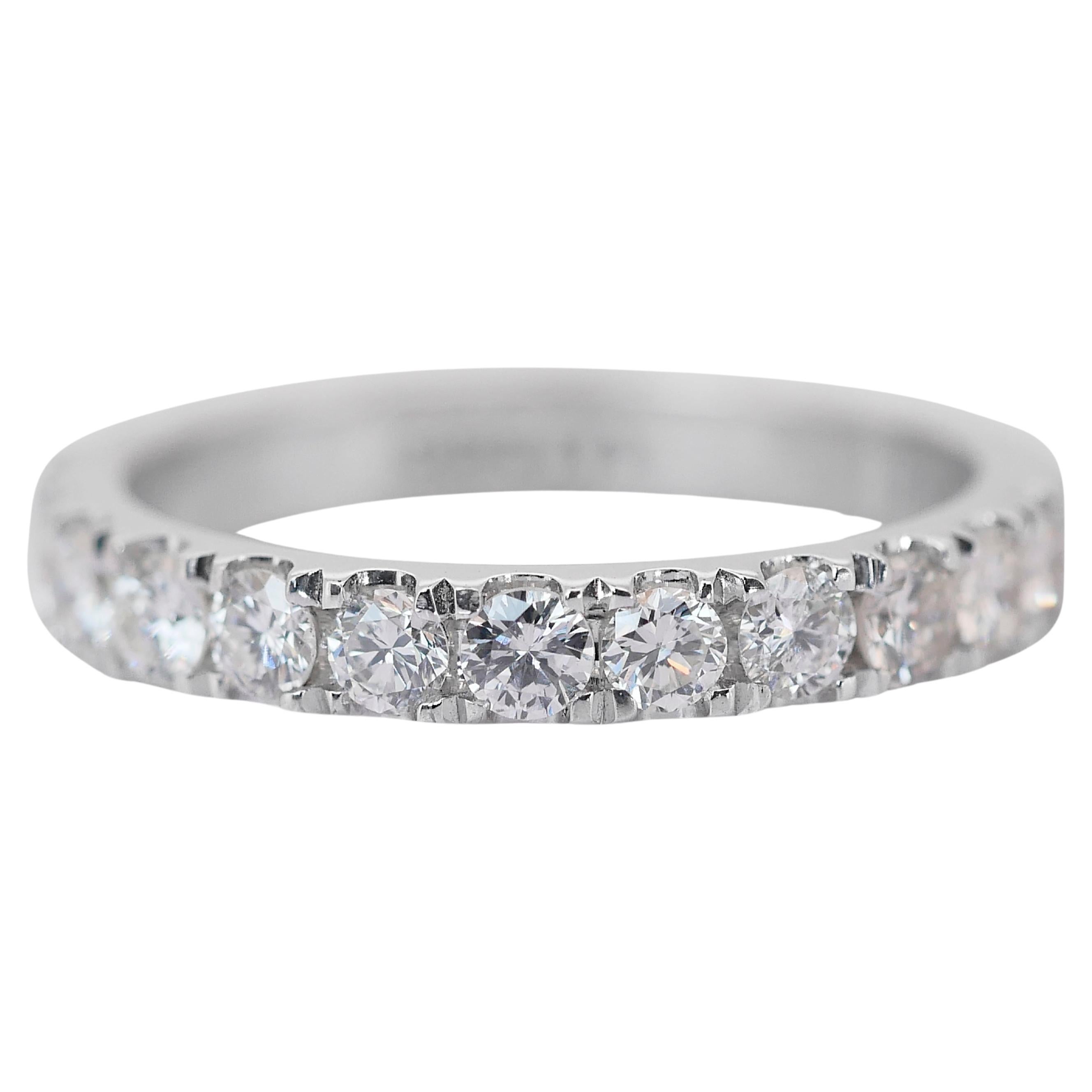 Exquisite 1.03ct Diamonds Half Eternity Ring in 14k Yellow Gold - IGI ...