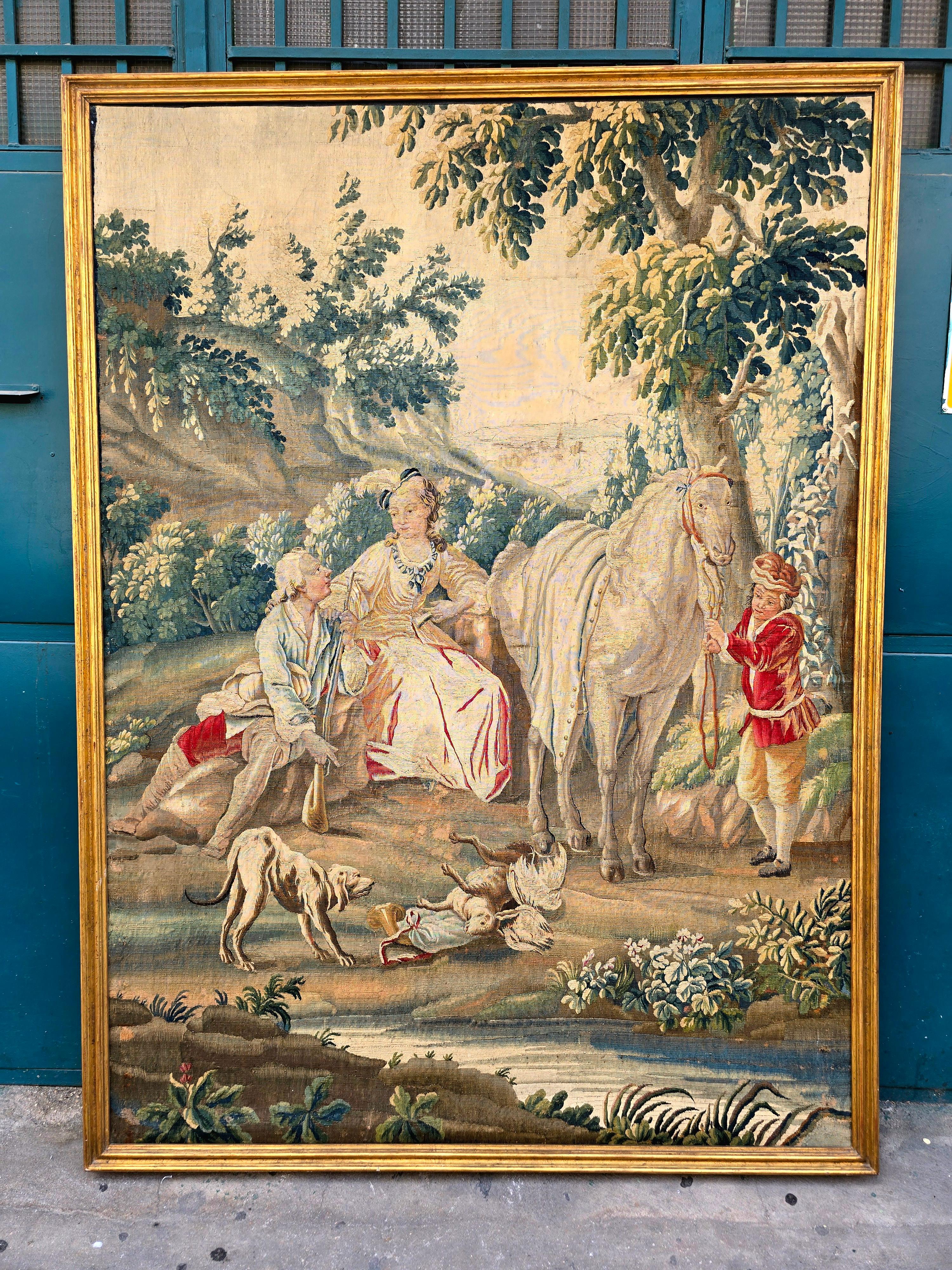 Elegant 17th Century Aubusson Tapestry with Hunting Scene For Sale at ...