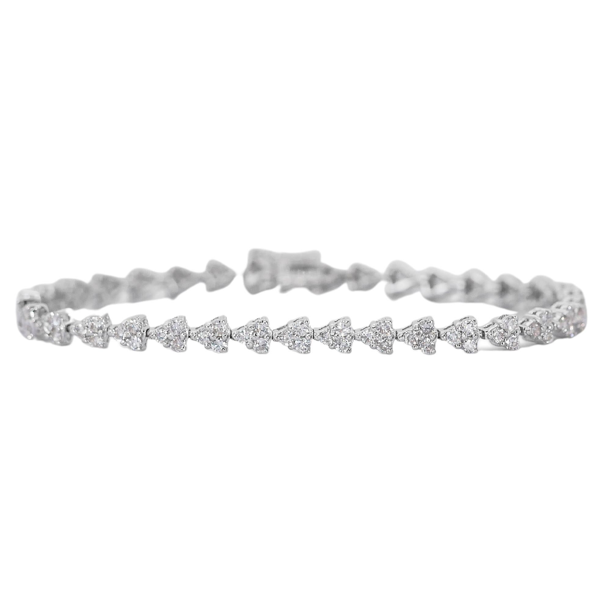 Exquisite 18 kt. Gold Bracelet with 1.80 ct Total Natural Diamonds ...