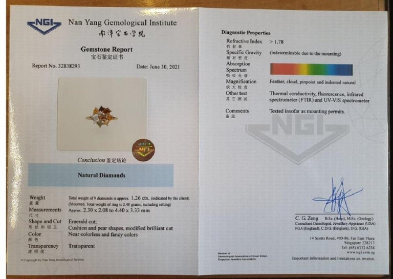 Elegant 18K Rose Gold Coloured Ring with 1.26 Ct Natural Diamonds, NGI ...