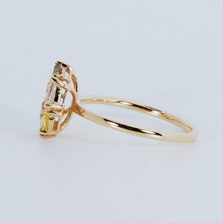 Elegant 18K Rose Gold Coloured Ring with 1.26 Ct Natural Diamonds, NGI ...