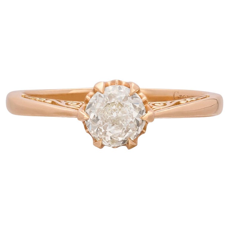 Elegant 18k Rose Gold Crown Jubilee Diamond Ring For Sale at 1stDibs