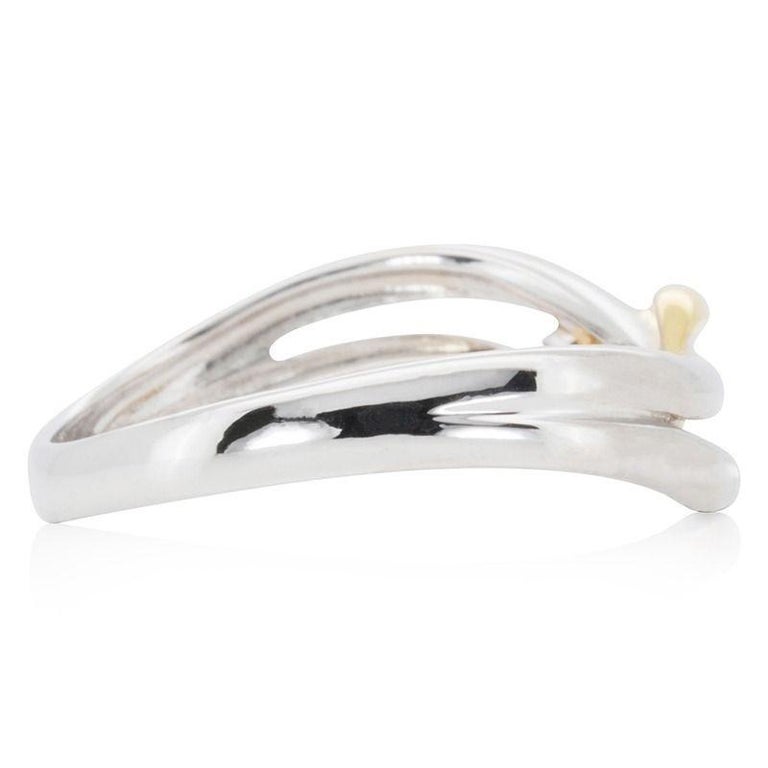 Elegant 18k Yellow Gold Ring Two Tone Knot Ring For Sale at 1stDibs