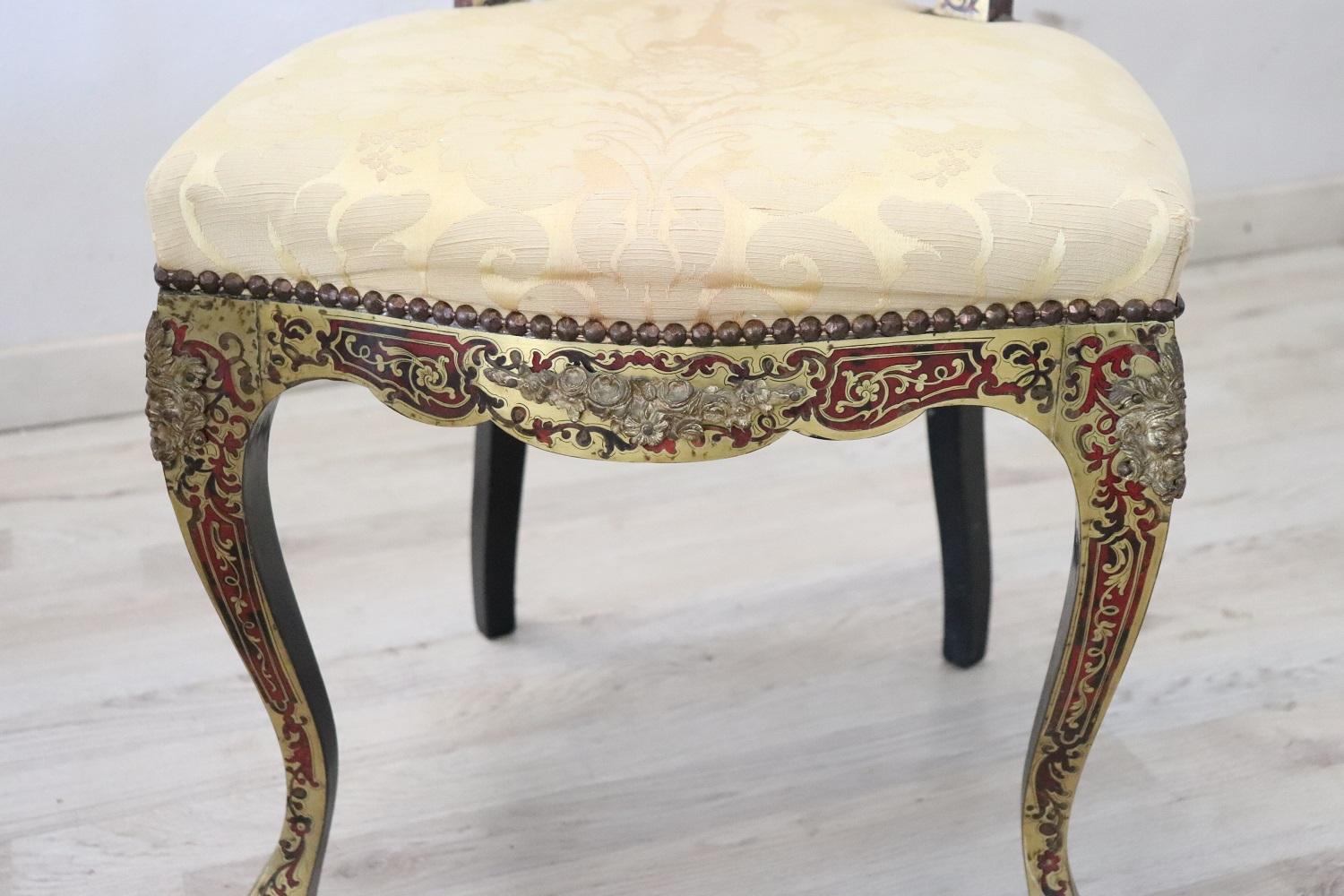 Elegant 19th Century Boulle French Antique Pair of Chairs For Sale at ...