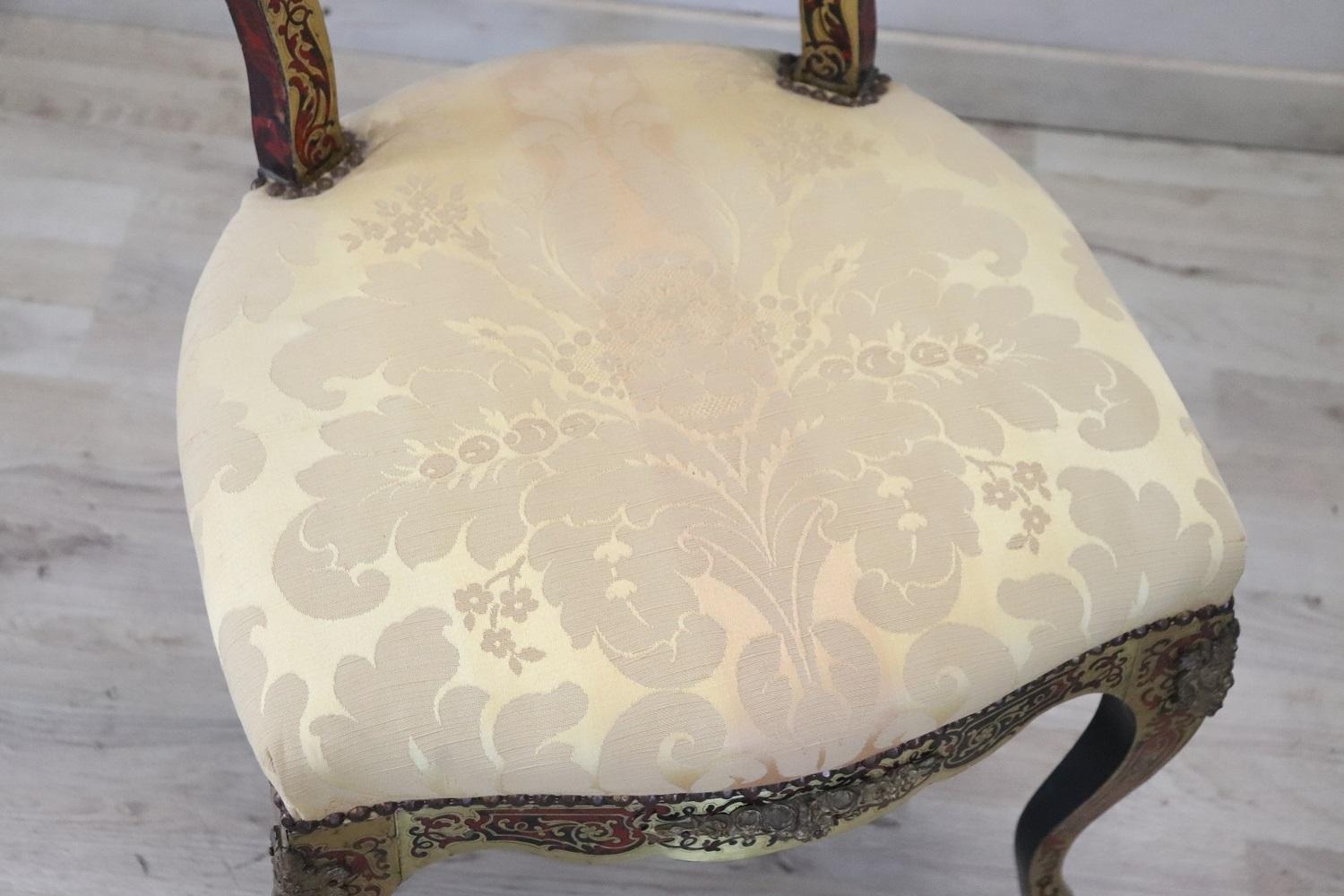 Elegant 19th Century Boulle French Antique Pair of Chairs For Sale at ...