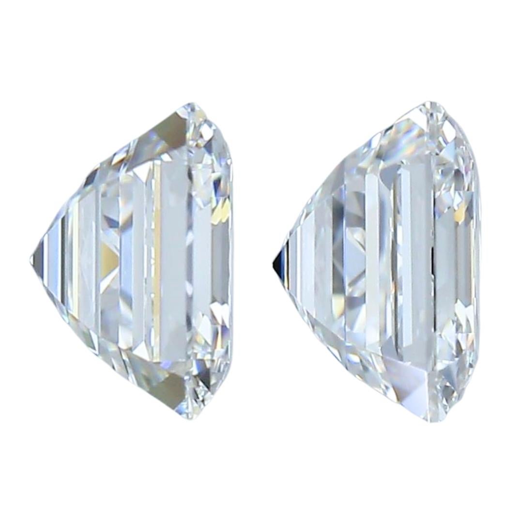 Elegant 2.07ct Double Excellent Ideal Cut Pair of Square Diamonds -GIA ...