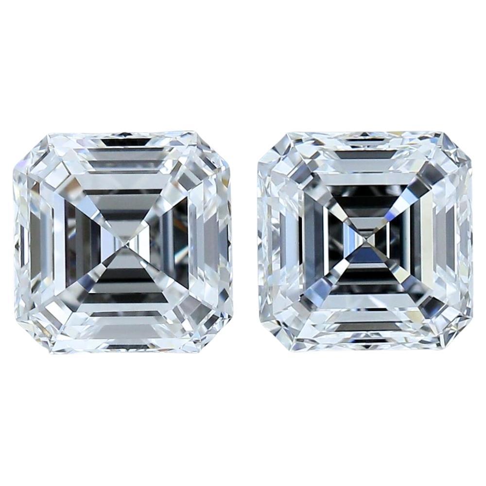 Elegant 2.07ct Double Excellent Ideal Cut Pair of Square Diamonds -GIA ...