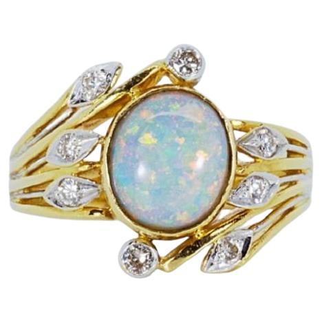 20k Yellow Gold Ring with Pink Tourmaline Square and White Rose Cut ...