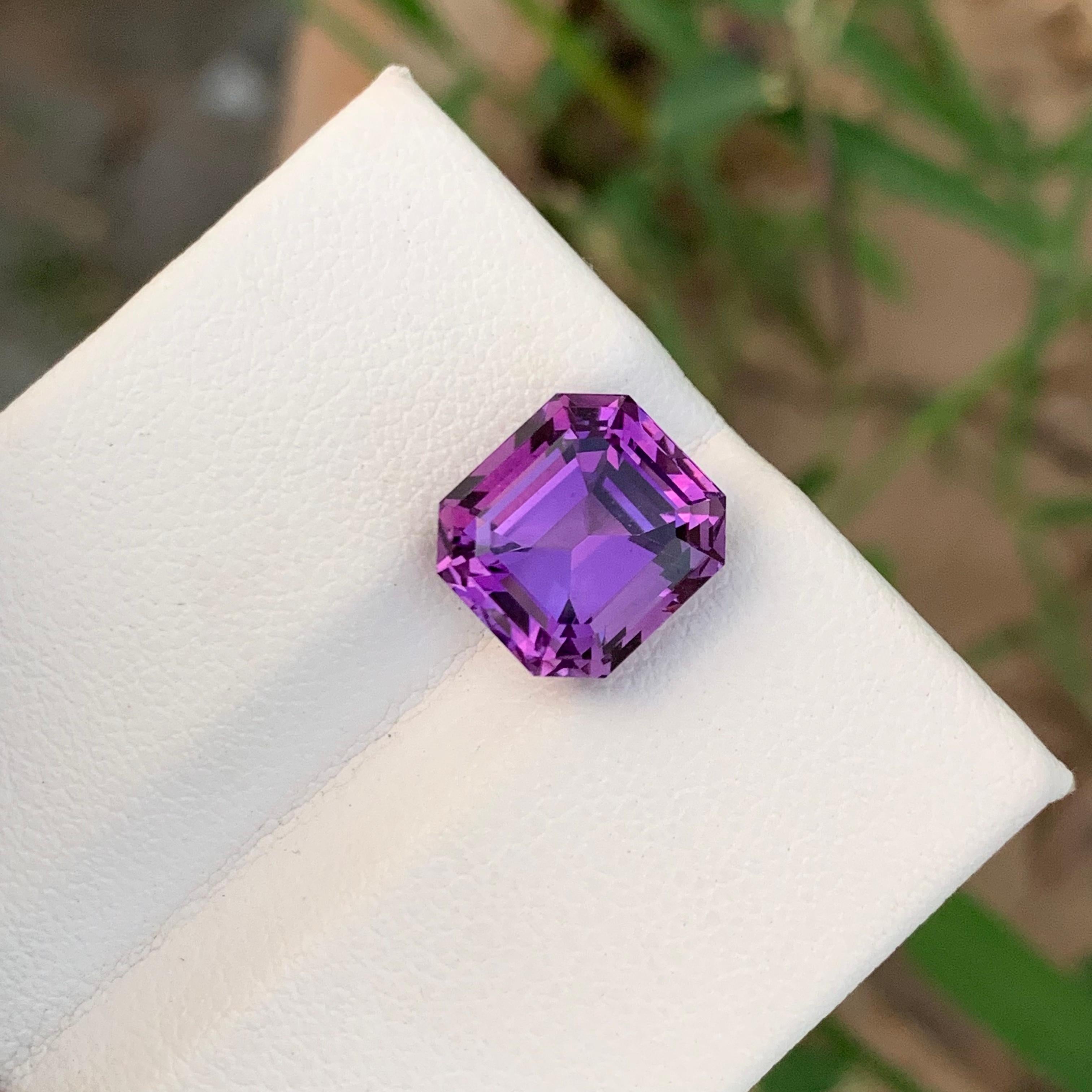 Elegant 6.05 Carat Natural Loose Emerald Cut Amethyst Ring Gem From ...