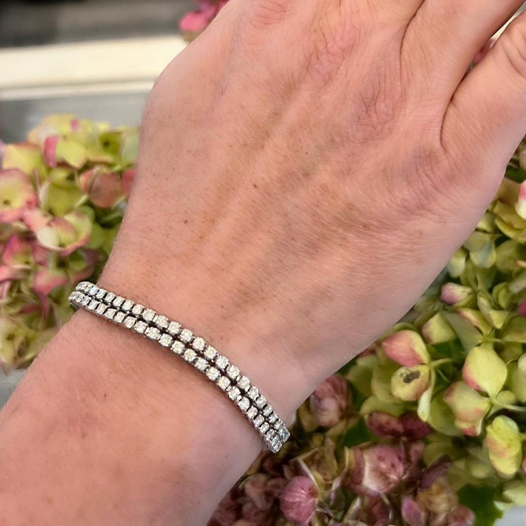 Elegant 6.70-Ctw Diamond Line Bracelet For Sale at 1stDibs