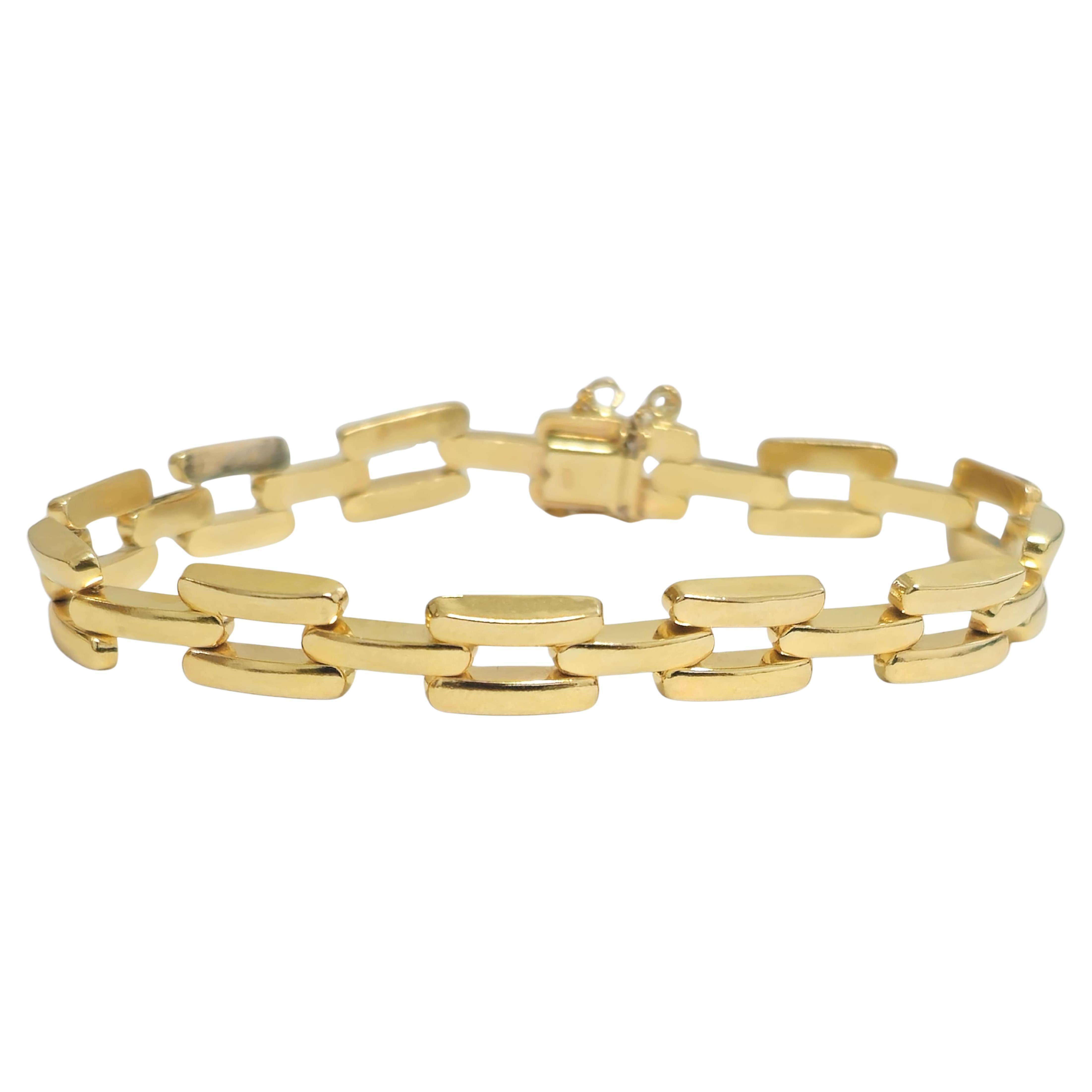 14k Yellow Gold Braided Herringbone 7 inch Bracelet at 1stDibs