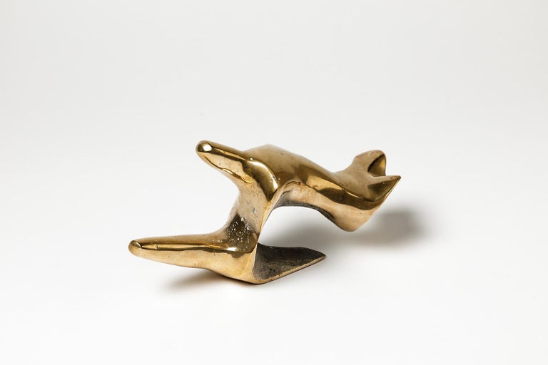 Elegant Abstract Gilt Bronze by Tim Orr, circa 1970 For Sale at 1stDibs