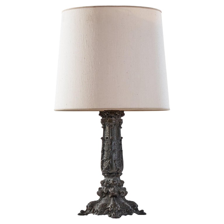Elegant Antique Table Lamp in Bronze, 1900 For Sale at 1stDibs