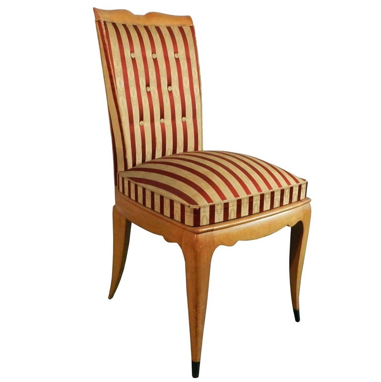 Elegant Art Deco Chair in Sycamore in the Style of René Prou For Sale ...