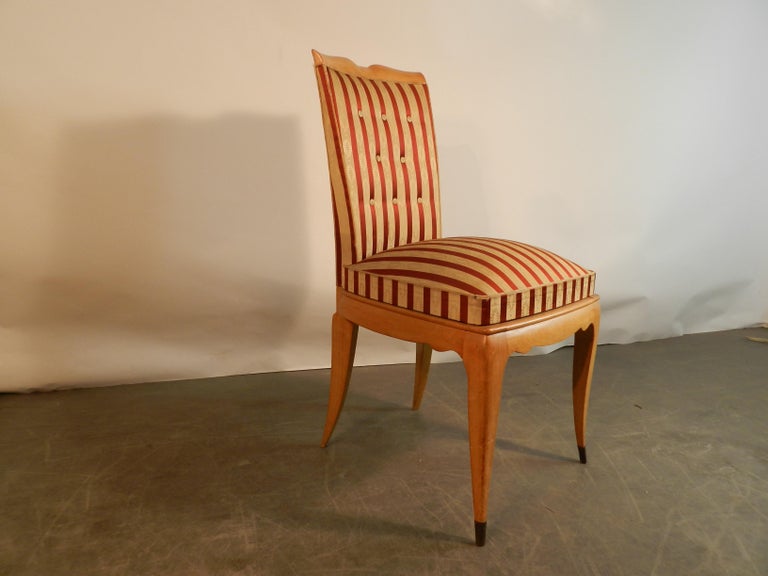 Elegant Art Deco Chair in Sycamore in the Style of René Prou For Sale ...