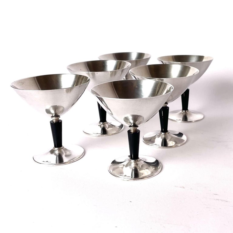 Elegant Art Deco Cocktail Set by Folke Arström, Silver Plate and ...
