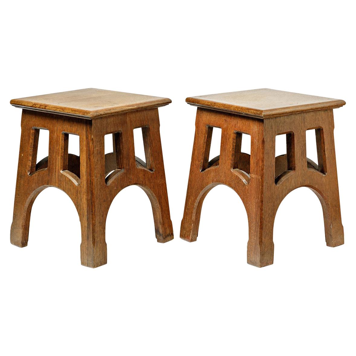 Elegant Arts and Crafts Pair of Stools circa 1900 Church Design at ...