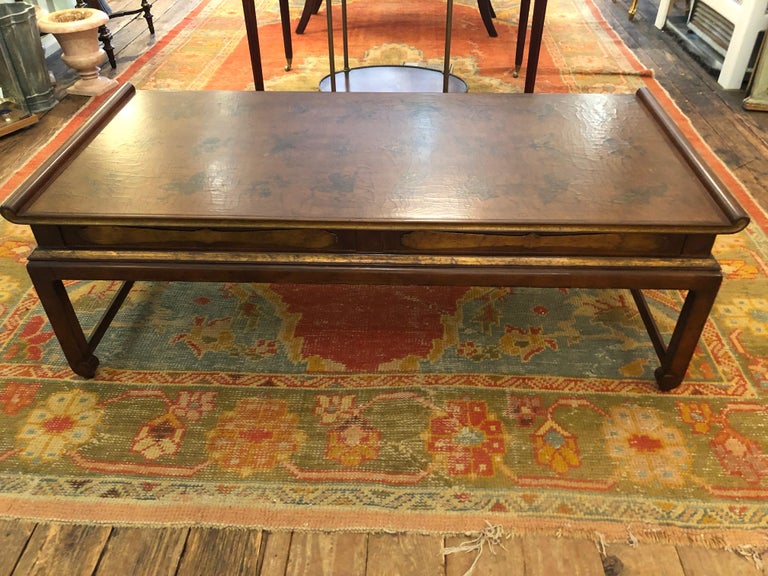 Elegant Asian Style Wood and Gilded Coffee Table at 1stDibs