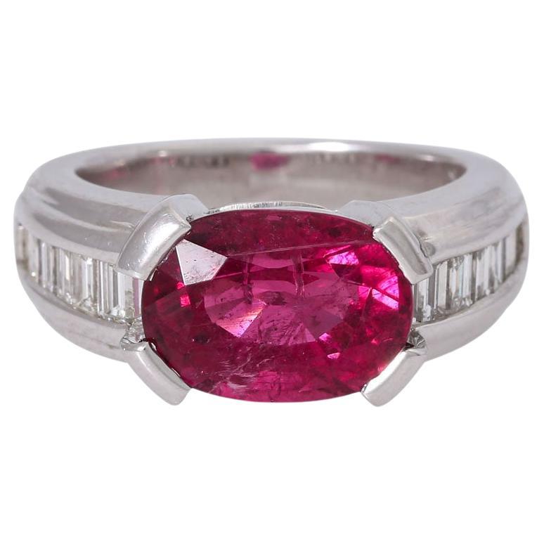 Elegant Ladies' Ring, Especially with 1 Very Fine Pink Rubellite 3.27 ...