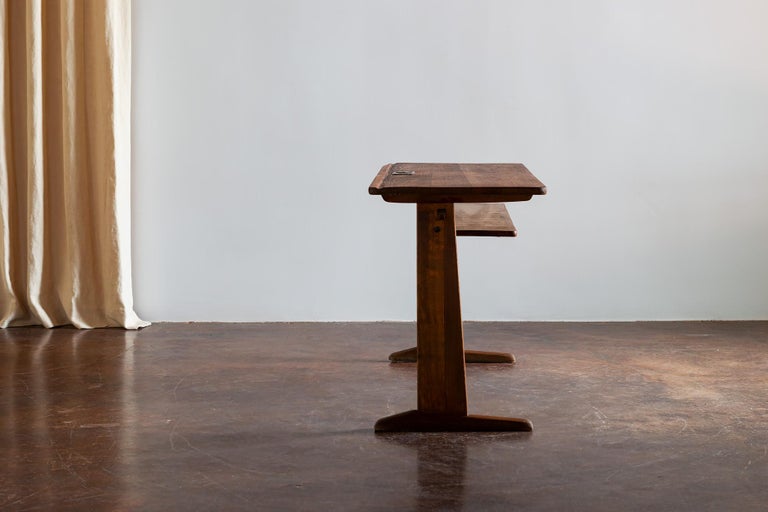 Elegant Belgian Oak Student Desk, 1950s at 1stDibs