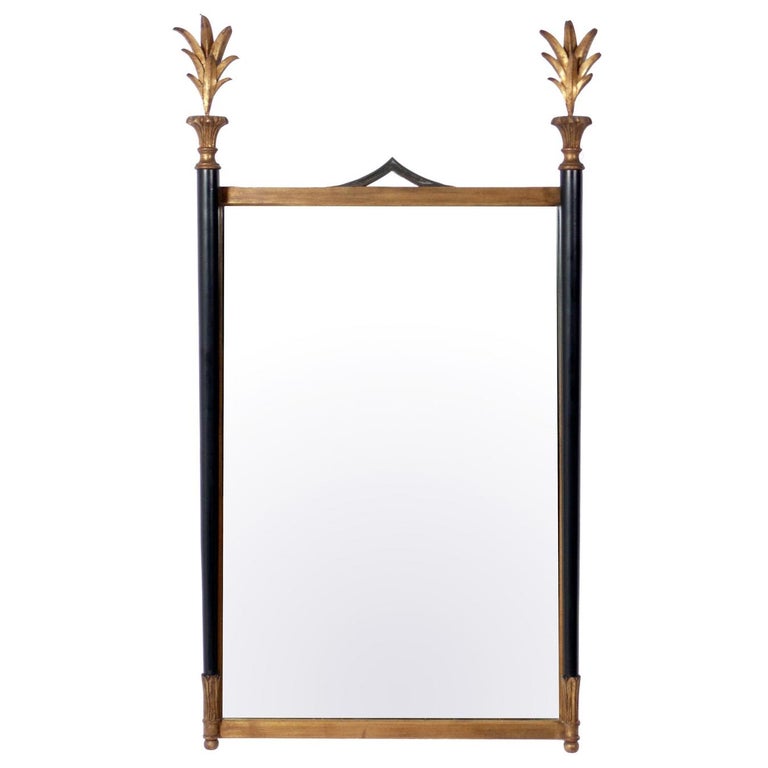 Elegant Black and Gilt Neoclassical Mirror by Palladio at 1stDibs
