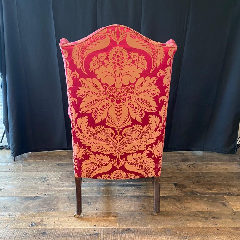 Elegant British Georgian Period Chippendale Mahogany Wing Chair For ...