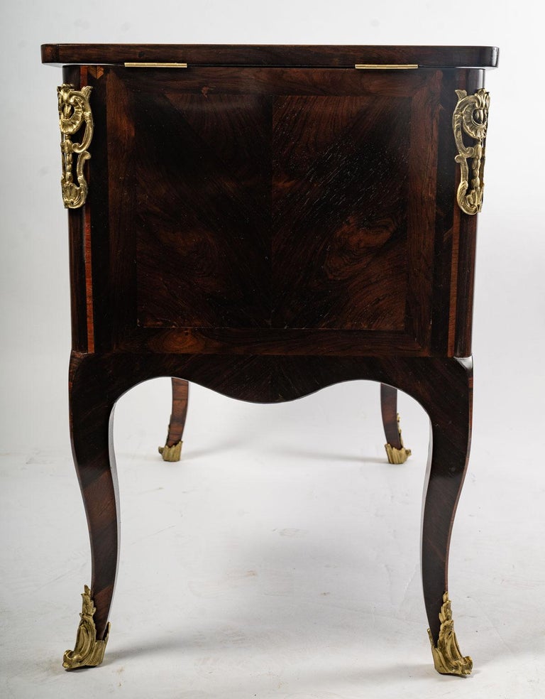 Elegant Center Dressing Table, Rosewood Veneer, D.Genty Stamp, Louis XV ...