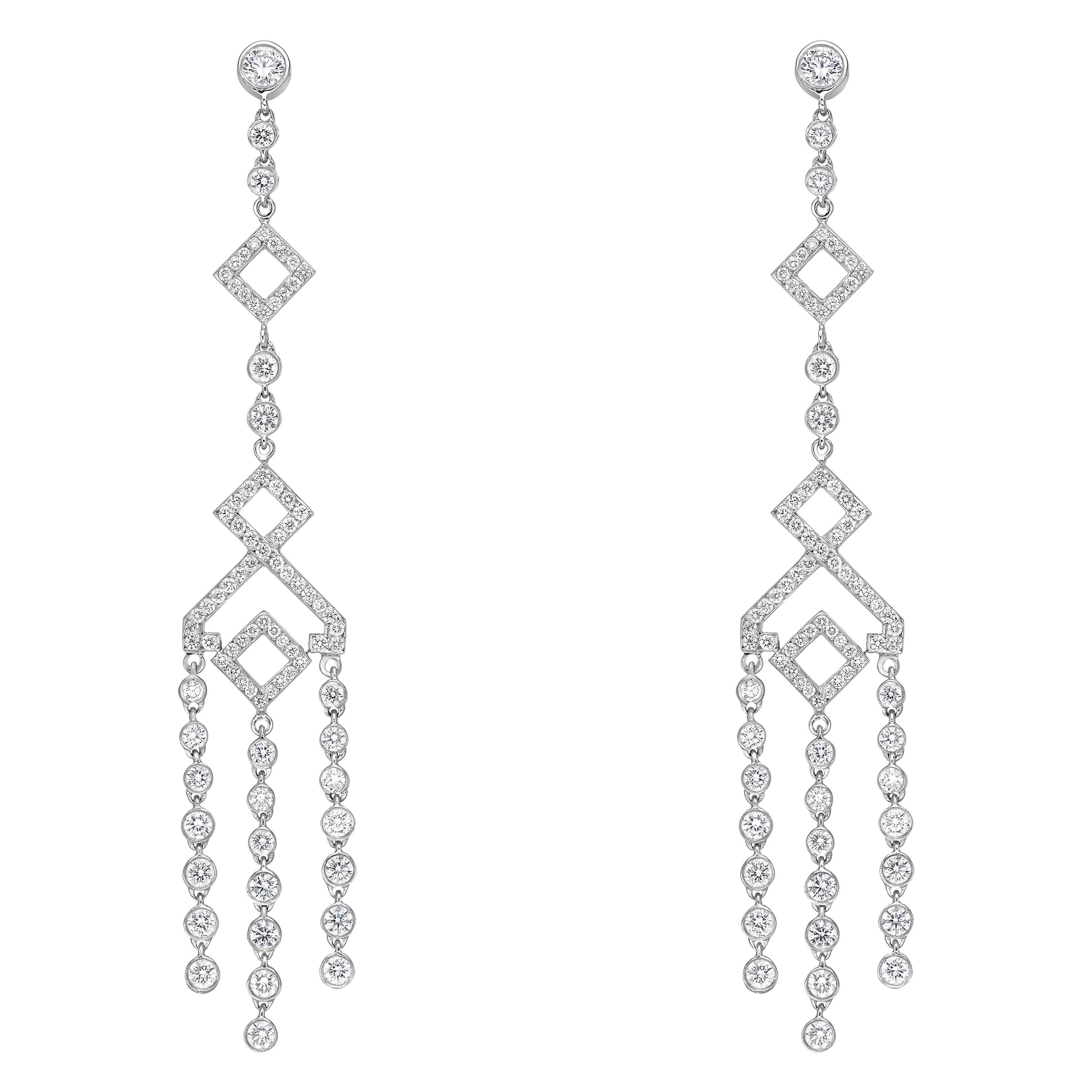 Diamond Crusted Feather Earrings For Sale at 1stDibs