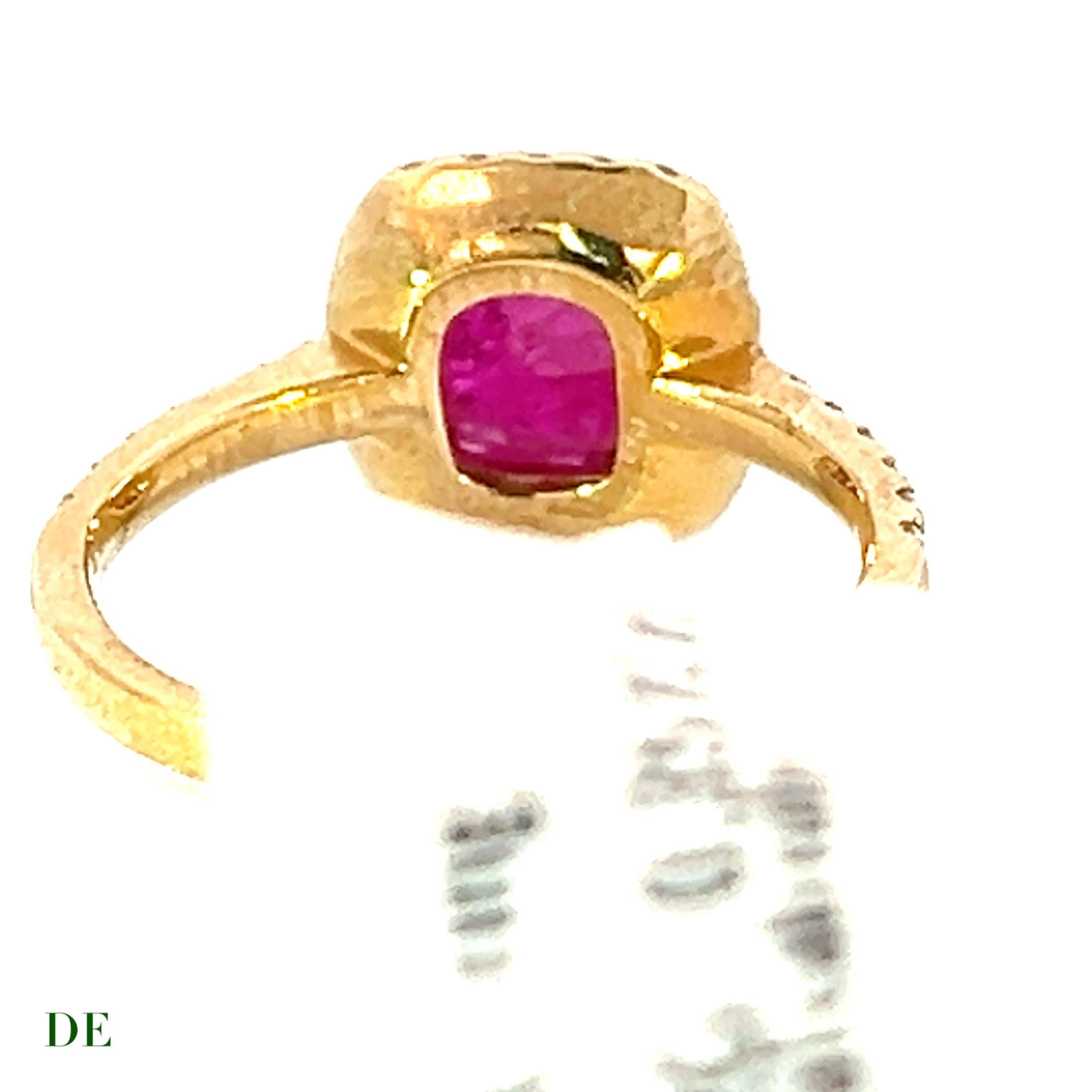 Elegant Classic Natural Cab Vibrant Ruby 2.68 ct 14k .36 ct Diamond ...