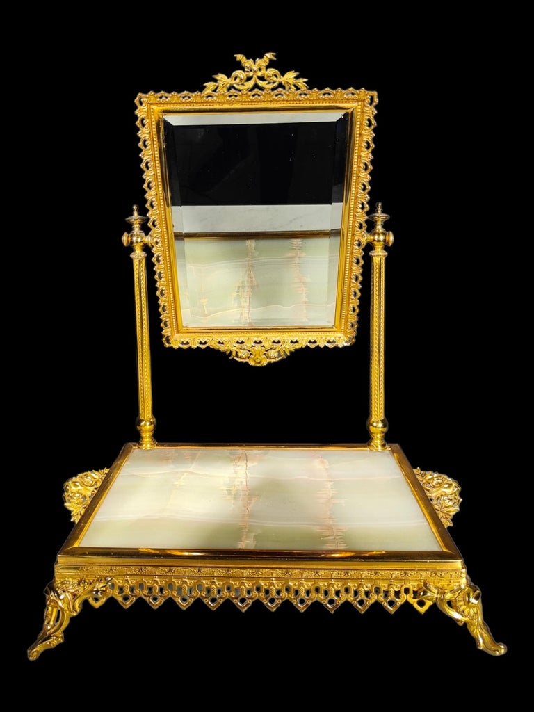 Elegant Dressing Table with Table Mirror 19th Century For Sale at 1stDibs