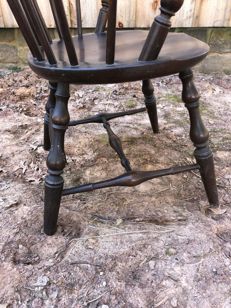 Elegant Ebonized Governor Bradford Windsor Comb Back Chair at 1stDibs