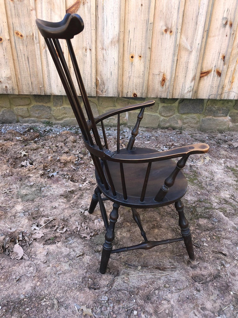 Elegant Ebonized Governor Bradford Windsor Comb Back Chair at 1stDibs