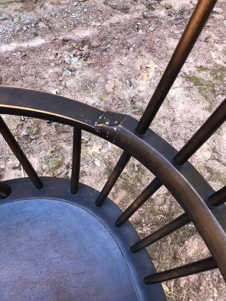 Elegant Ebonized Governor Bradford Windsor Comb Back Chair at 1stDibs