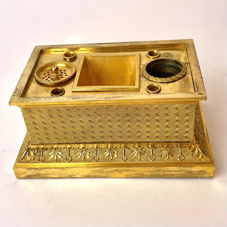 Elegant Empire Inkwell with Original Gilding, Early 19th Century For ...