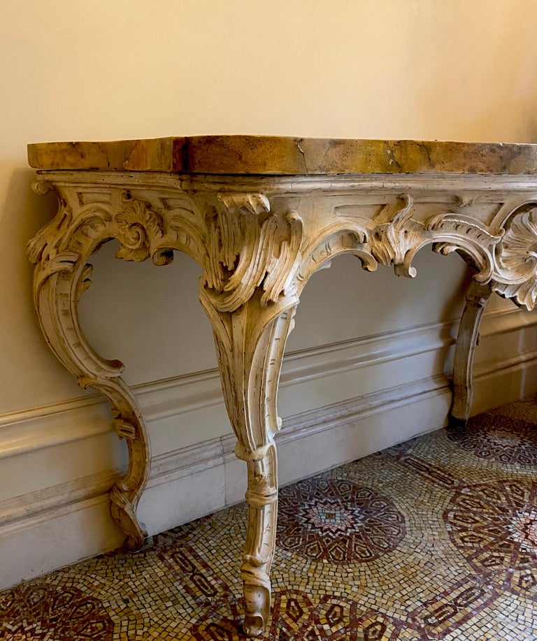 Elegant Fine Italian 18th Century White Painted Console Tables Roma ...