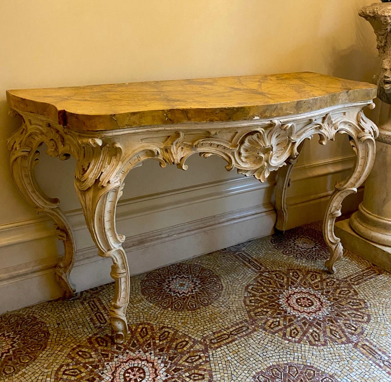 Elegant Fine Italian 18th Century White Painted Console Tables Roma ...