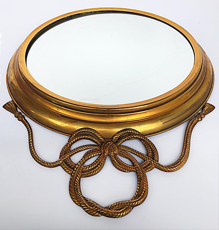 Elegant Fine Quality Brass Wall Mirror, Rope/Tassel Design For Sale at ...