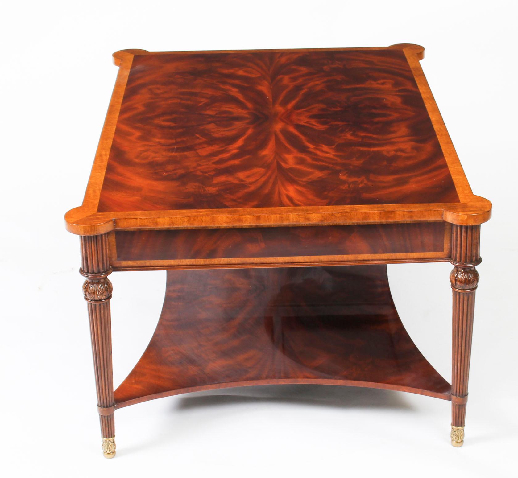 Flame Mahogany Coffee Table with Four Drawers, 20th Century at 1stDibs ...