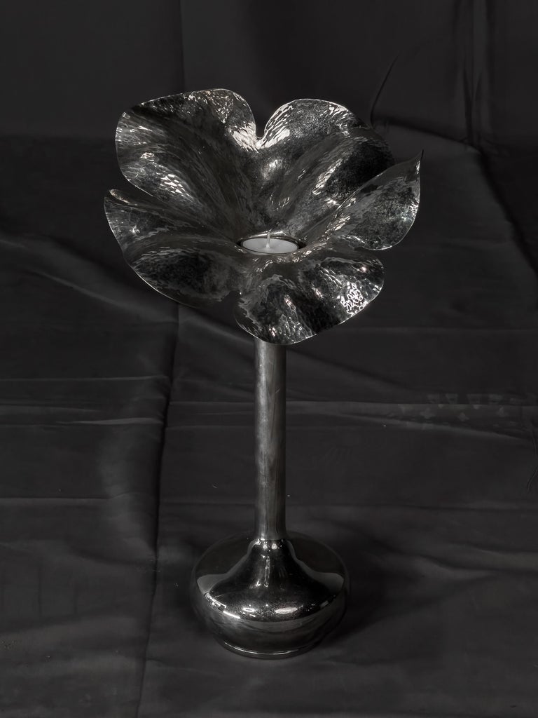 Handmade Hammered Silverplate Vase signed by Brazilian artist M M ...