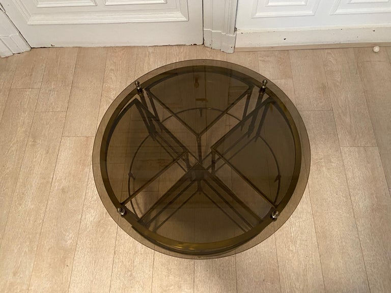 Elegant Fluted Brass Nesting Tables Attributed to Maison Jansen For ...