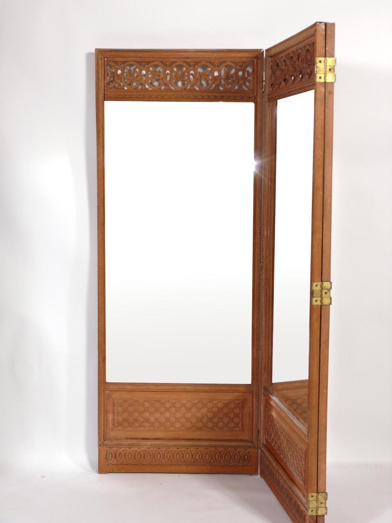 Elegant French Mirrored Screen For Sale at 1stDibs