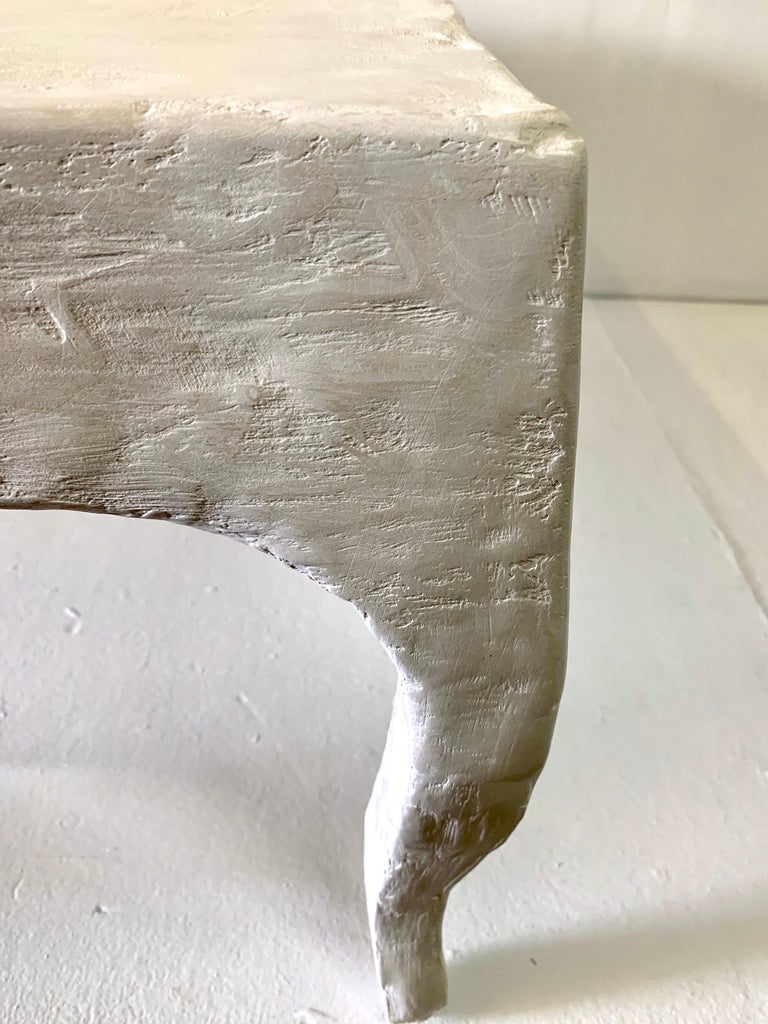 Elegant French Plaster Textured Cocktail Table with Cabriolet Legs, For ...